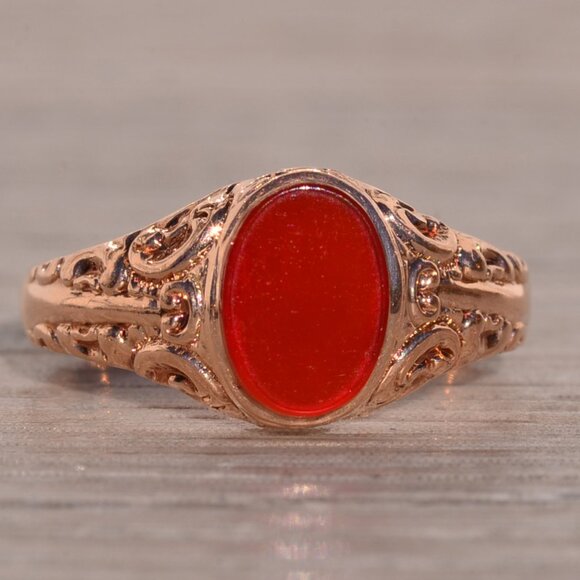 Jewelry | Antique Carnelian Ring In Rose Gold | Poshmark